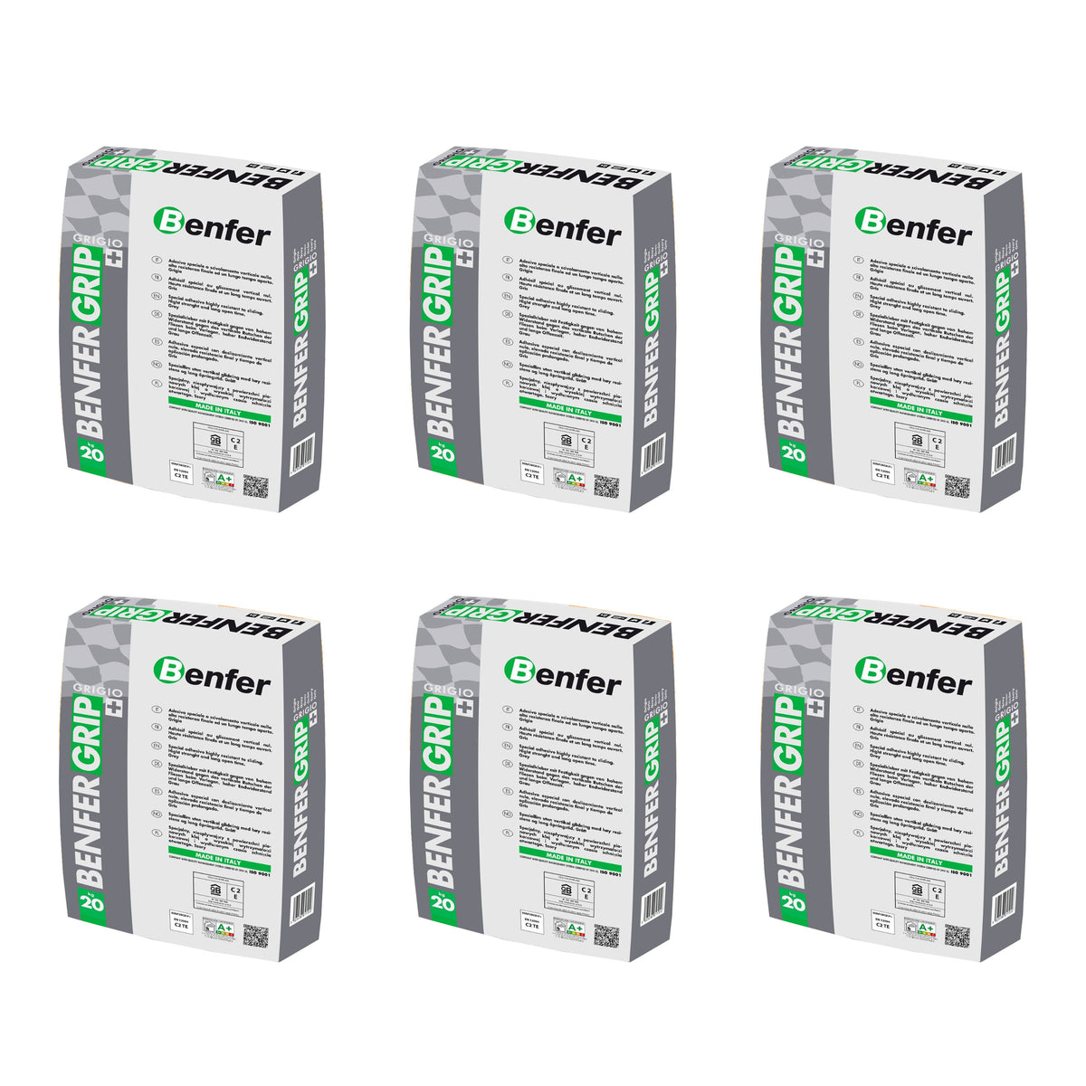 BenferGrip+ Grey Tile Adhesive 20kg - Pallet of 50 Bags – Tiles and ...