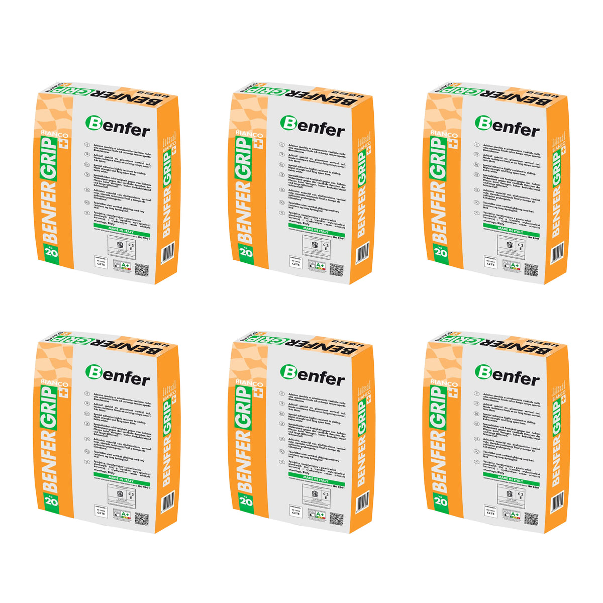 BenferGrip+ White Tile Adhesive 20kg - Pallet of 50 Bags – Tiles and ...
