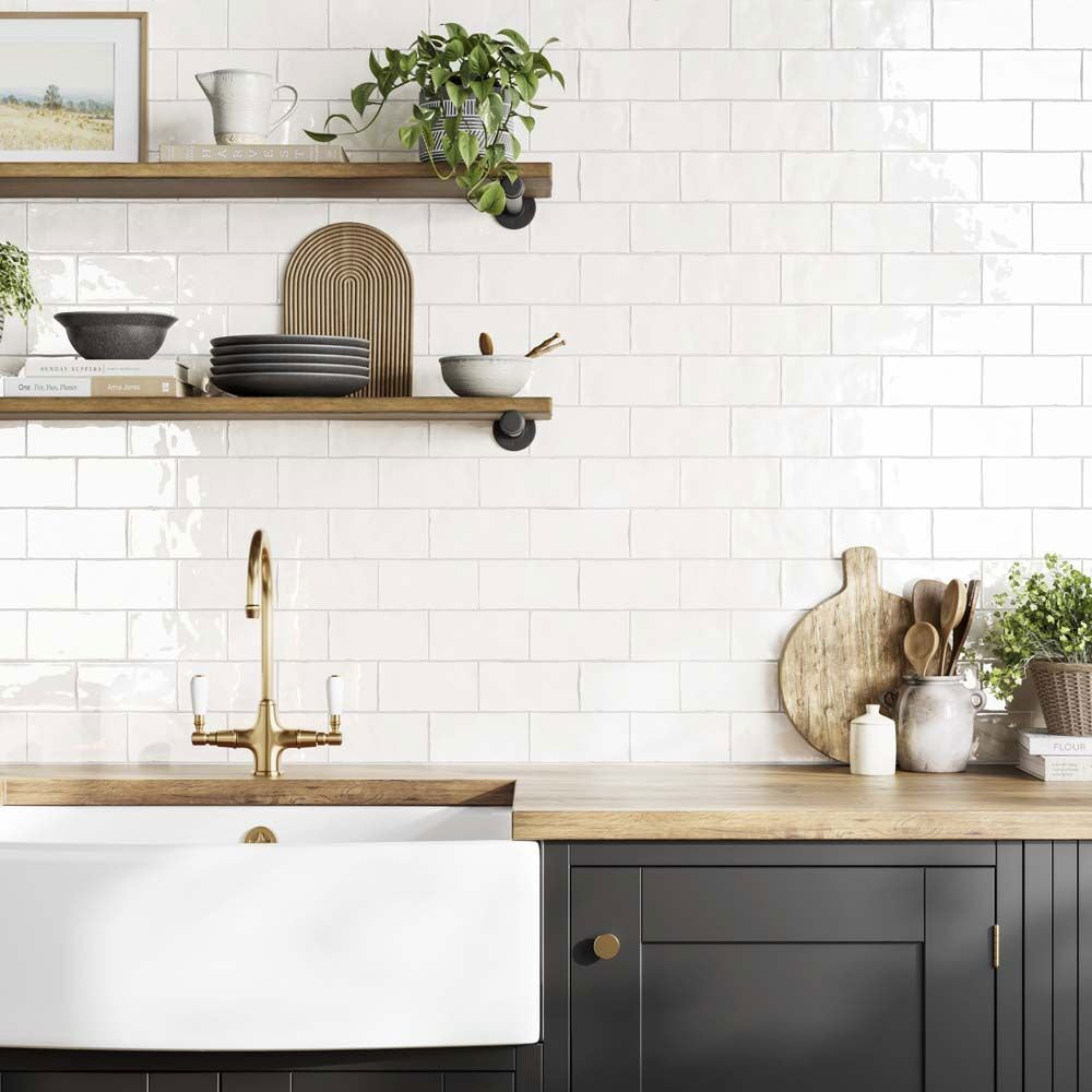 Luma White Gloss Ceramic Wall Tile 75 x 150mm – Tiles and Bathrooms Online