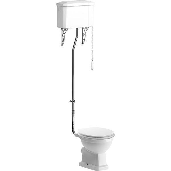 Primrose High Level WC & Satin White Wood Effect Soft Close Seat ...