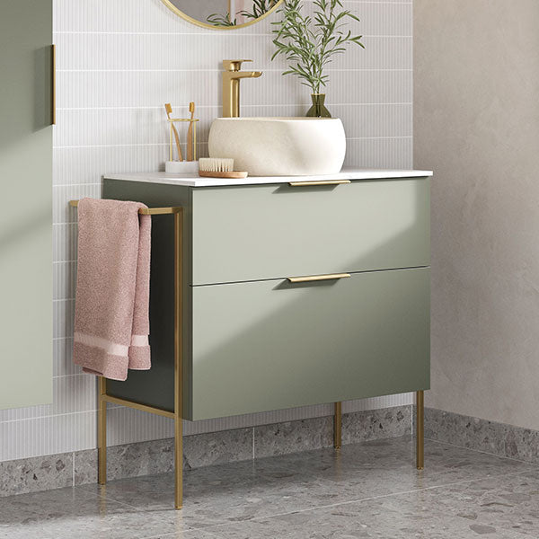 Tabo Milan Matt Olive Green Wall Hung 2 Drawer Basin Unit 590mm – Tiles ...