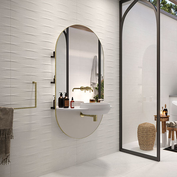 Azulev Aura Relief Blanco Tile 29 x 89cm – Tiles and Bathrooms Online