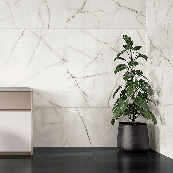 Azulev Crystal White Polished Tile 60 x 120cm – Tiles and Bathrooms Online