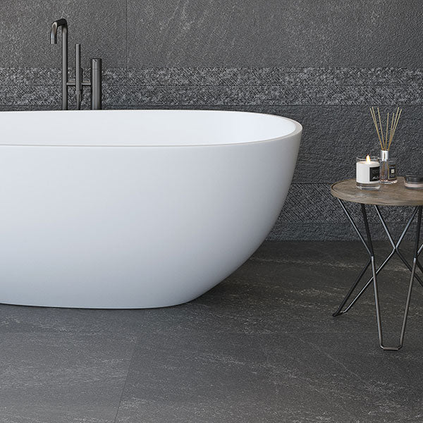 Azulev Slate Stone Anthracite Tile 100 x 100cm – Tiles and Bathrooms Online