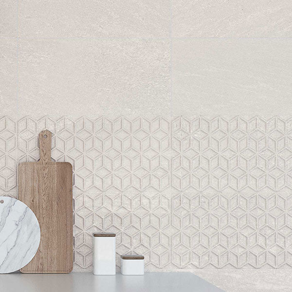 Azulev Slate Stone Match White Tile 30 x 60cm – Tiles and Bathrooms Online