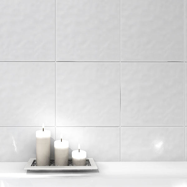Bumpy White Gloss Ceramic Wall Tile 20 x 20cm – Tiles and Bathrooms Online