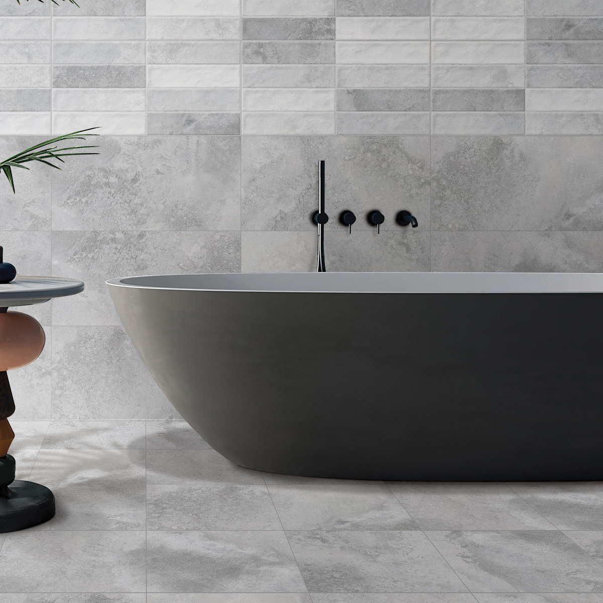 Virtu Dark Grey Satin Wall Tile 30 x 60cm – Tiles and Bathrooms Online