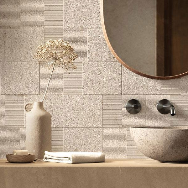 100354829 Porcelanosa Block Dorcia Bone Decor Tile 59.6 x 150cm – Tiles ...