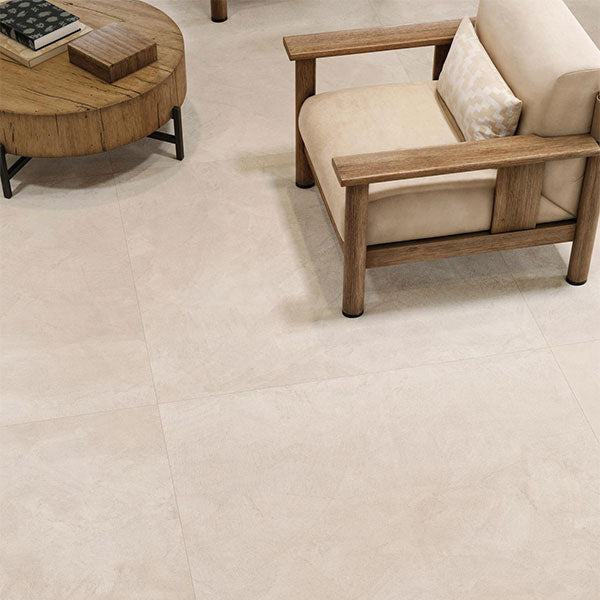 100364152 Porcelanosa Santorini Bone Concrete Effect Tile 120 x 120cm ...