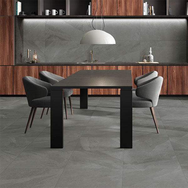Brazilian Slate Elephant Grey Tile | Slate Look Rectified Porcelain ...